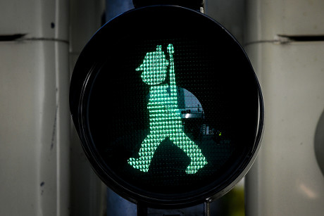Pedestrian Green Light Depicting Marksman Lights Editorial Stock Photo ...