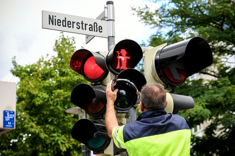 Pedestrian Red Light Depicting Marksman Lights Editorial Stock Photo ...