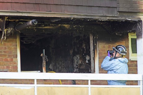 Forensic Officer Taking Pictures London Fire Editorial Stock Photo ...