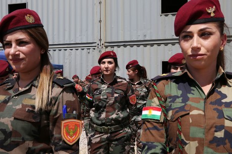 German Bundeswehr Soldiers Kurdish Female Peshmerga Editorial Stock ...