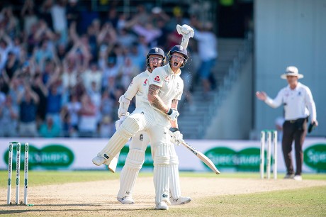 Englands Ben Stokes Celebrates Jack Leach Editorial Stock Photo - Stock ...