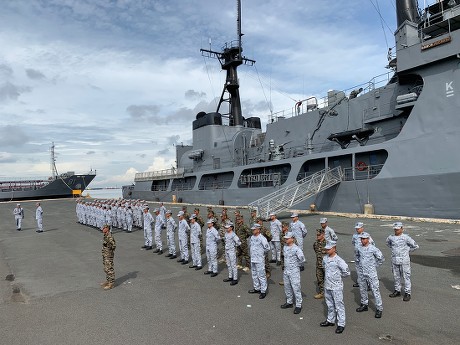 Filipino Navy Personnel Stand Formation During Editorial Stock Photo ...
