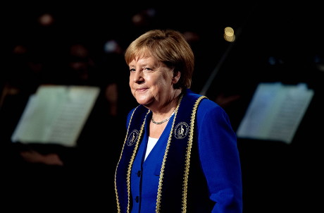 German Chancellor Angela Merkel Smiles After Editorial Stock Photo ...