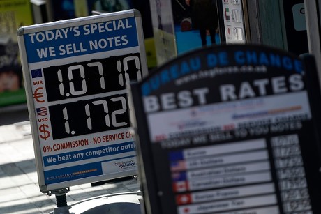 Advertisement Boards Showing Showing Currency Exchange Editorial Stock ...