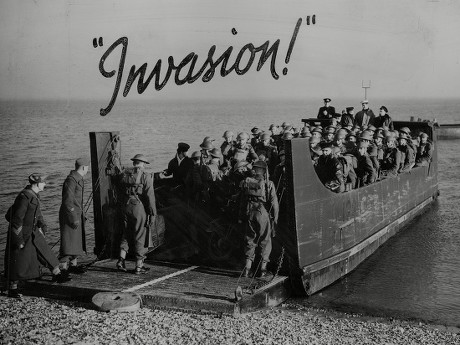 Wwii Army Invasion Training Barges Landing Editorial Stock Photo ...