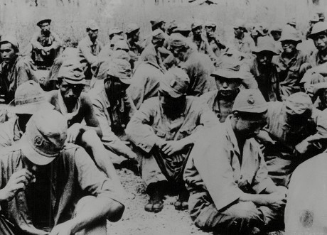 Wwii Japan Prisoners Picture Shows Sitting Editorial Stock Photo ...