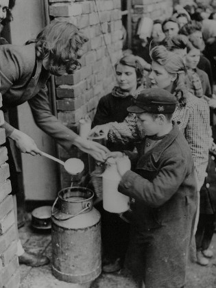 Wwii Europe Allied Invasion Germany Civiliansfeeding Editorial Stock ...