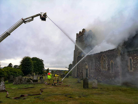 Medieval church gutted by fire, Wimbotsham, Norfolk, UK - 04 Sep 2019 ...