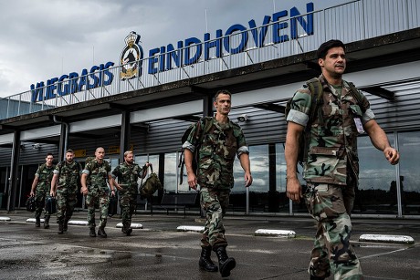 Dutch Soldiers Arrive Walk Plane Eindhoven Editorial Stock Photo ...