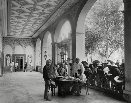 Europeanmexican Administrator Sits Hacienda Porch San Editorial Stock ...