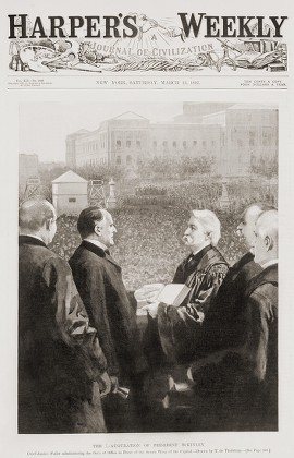 Front Page Harpers Weekly Illustration Inauguration Editorial Stock ...