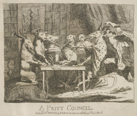 Privy Council 1779 British Political Cartoon Editorial Stock Photo ...