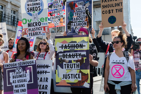 Extinction Rebellion protest, London Fashion Week, London, UK - 15 Sep ...
