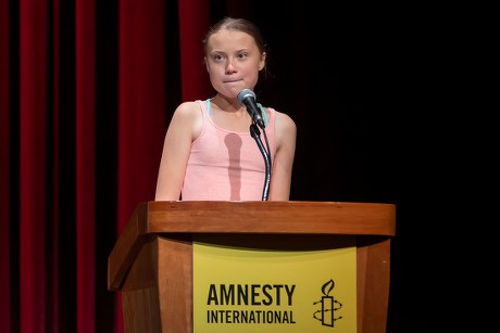 SWEDISH CLIMATE ACTIVIST GRETA THUNBERG SPEAKS Editorial Stock Photo ...