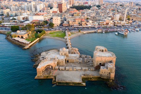 Aerial View Taken Drone Showing Sidons Editorial Stock Photo - Stock ...