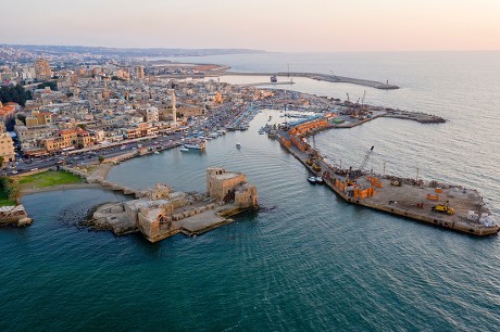 Aerial View Taken Drone Showing Sidons Editorial Stock Photo - Stock ...
