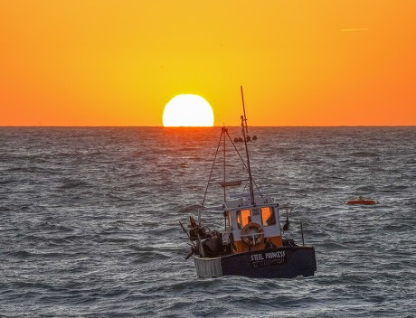 Sunrise Over Fishing Boats English Channel Editorial Stock Photo ...