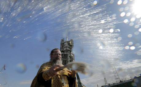Orthodox Priest Blesses Soyuz Booster Rocket Editorial Stock Photo ...