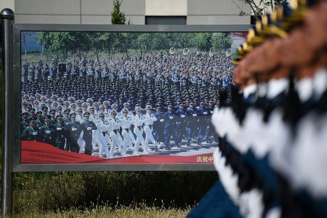 Chinese Soldiers Practice Marching Formation Ahead Editorial Stock ...