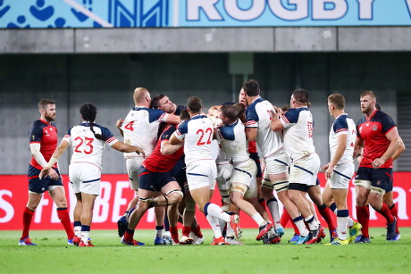 England v USA, Rugby World Cup match, Kobe Misaki Stadium, Japan - 26 ...