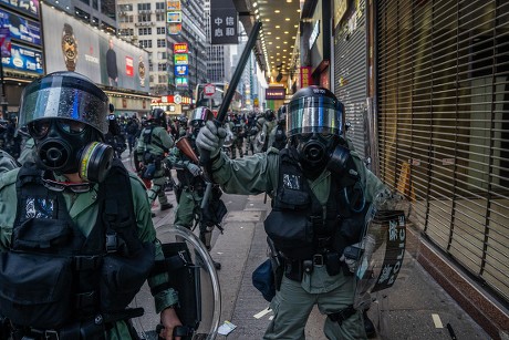Riot Police Officer Use His Baton Editorial Stock Photo - Stock Image ...