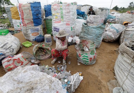 Cambodian Woman Collects Plastic Bottles Other Editorial Stock Photo ...