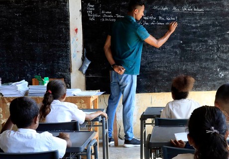 East Timorese Pupils Watch Their Teacher Editorial Stock Photo - Stock ...