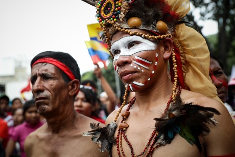 Venezuelan Indigenous Participate March Support Recent Editorial Stock ...