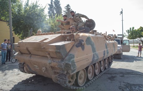 Turkishbacked Syrian Fighters Drive Armored Vehicles Editorial Stock ...