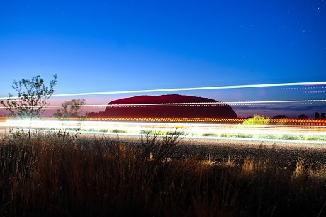 Long Exposure Photograph Shows Headlights Vehicle Editorial Stock Photo ...