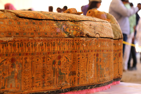 View One Newlydiscovered Painted Ancient Coffins Editorial Stock Photo ...