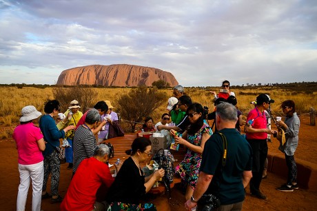Tourists Take Pictures Uluru Known Ayers Editorial Stock Photo - Stock ...