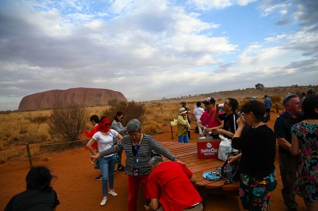 Tourists Take Pictures Uluru Known Ayers Editorial Stock Photo - Stock ...