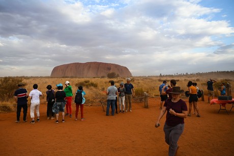Tourists Take Pictures Uluru Known Ayers Editorial Stock Photo - Stock ...