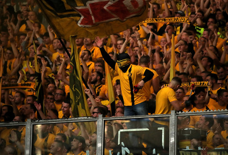 Masked Dortmund Ultra Supporter Celebrates During Editorial Stock Photo ...