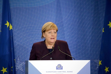 German Chancellor Angela Merkel Speech Handover Editorial Stock Photo ...