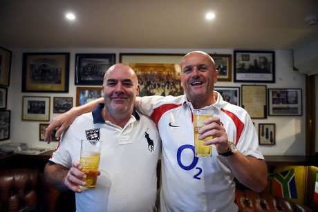 Two Supporters Pose Their Pints Lager Editorial Stock Photo - Stock ...