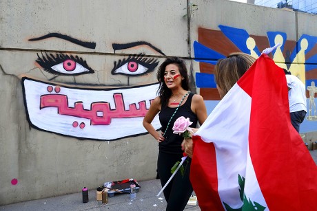 Graffiti Downtown Beirut Express Their Reaction Editorial Stock Photo ...