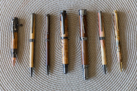 Assortment Hand Crafted Pens Made By Editorial Stock Photo - Stock ...