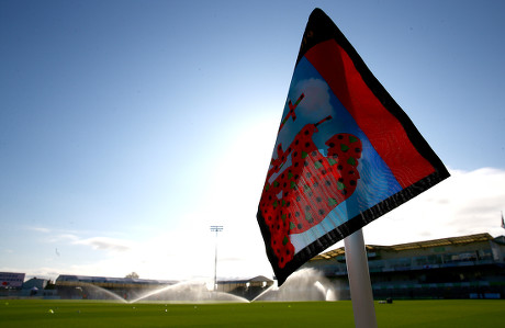Memorial Stadium Corner Flags Featuring Remembrance Editorial Stock ...