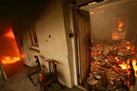 Georgian House Set On Fire By Editorial Stock Photo - Stock Image ...