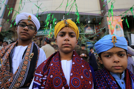 Pakistani Children Join Rally During Eidmiladulnabi Editorial Stock ...