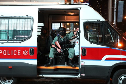 Masked Riot Police Officer Sits Watching Editorial Stock Photo - Stock ...