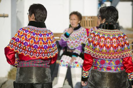 Inuit Women Wearing Traditional Greenlandic National Editorial Stock ...