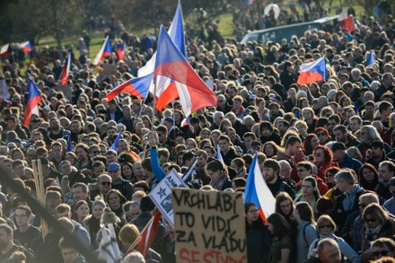 Anti-Government protest, Prague, Czech Republic - 16 Nov 2019 Stock ...