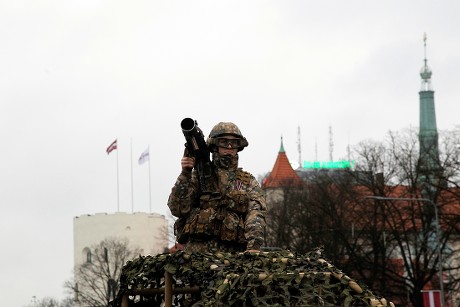 Latvian National Armed Forces Soldier Takes Editorial Stock Photo ...
