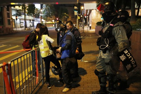 Police Check Media Reporters During Protests Editorial Stock Photo ...