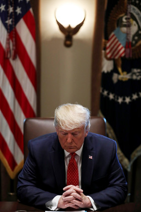 United States President Donald Trump Praying Editorial Stock Photo ...