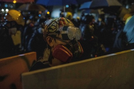 Protester Using Respirator Mask Protects Himself Editorial Stock Photo ...