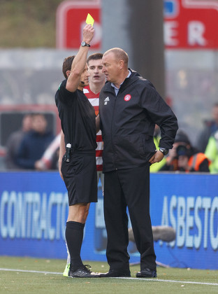Referee Steven Mclean Shows Yellow Card Editorial Stock Photo - Stock ...